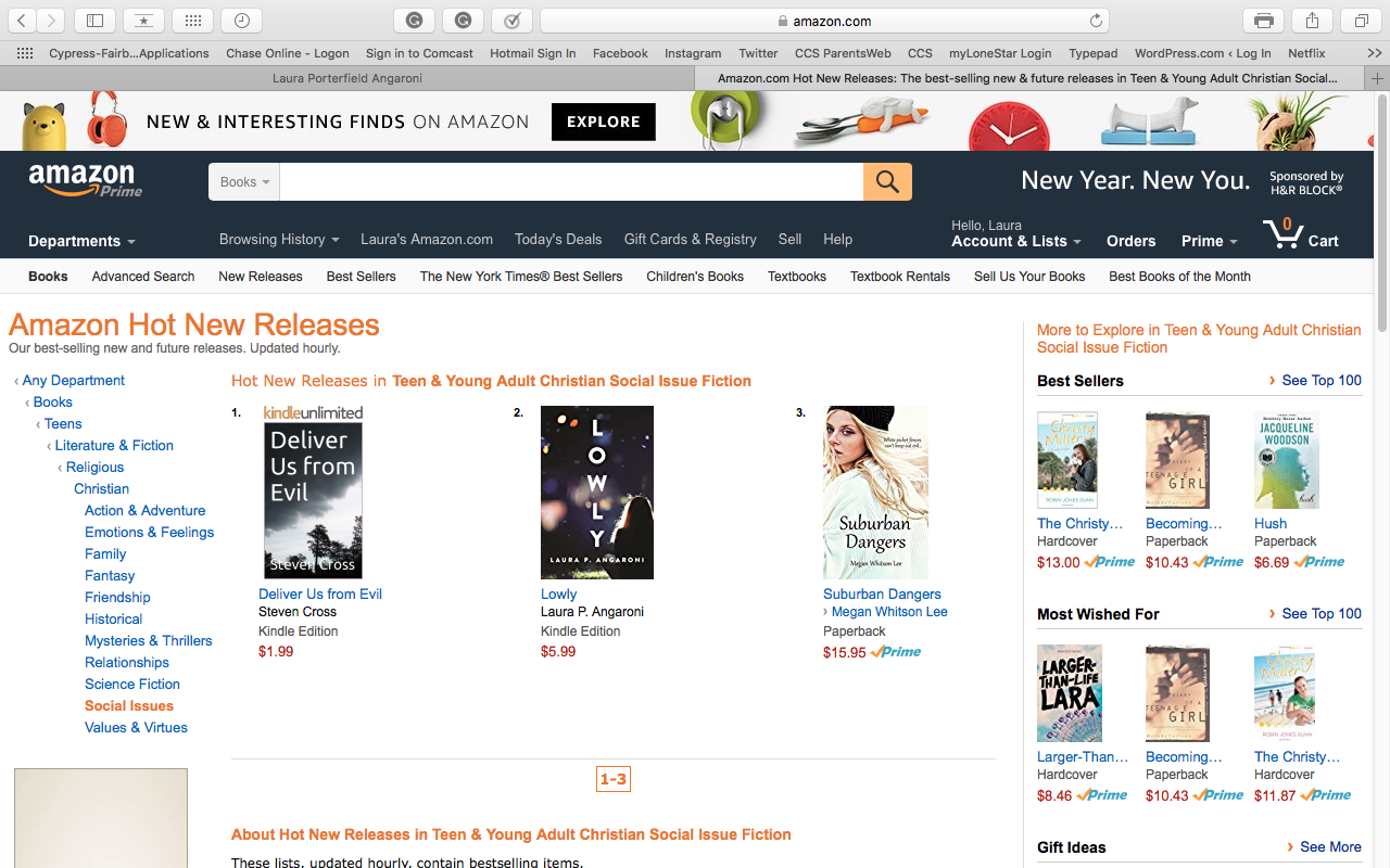 Amazon’s Hot New Release List! – Laura P. Angaroni